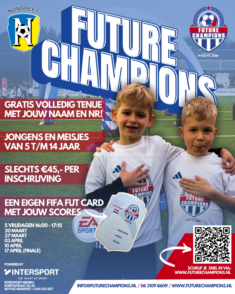 Inschrijving Future Champions geopend | vv Nunspeet